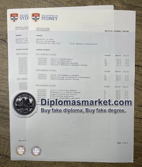 How to order University of Sydney Fake Transcript?