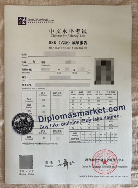 Buy Chinese Proficiency Test certificate, Get a HSK Level Test Score ...
