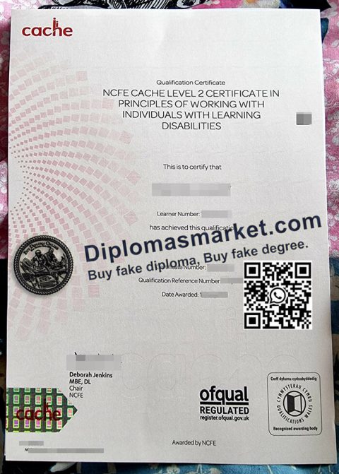 How long to order a NCFE CACHE qualification certificate?